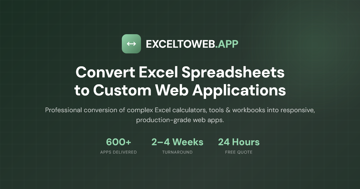ExcelToWeb.app — Convert Excel Spreadsheets to Custom Web Applications